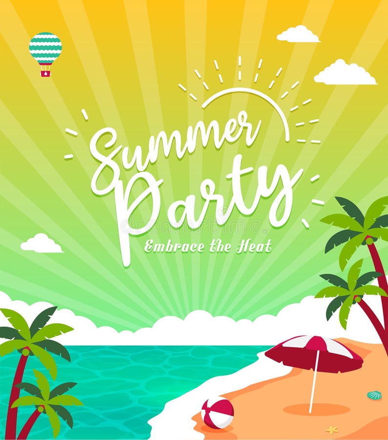 Summer Party ( Beach Party ) Banner Illustration Stock Vector ...
