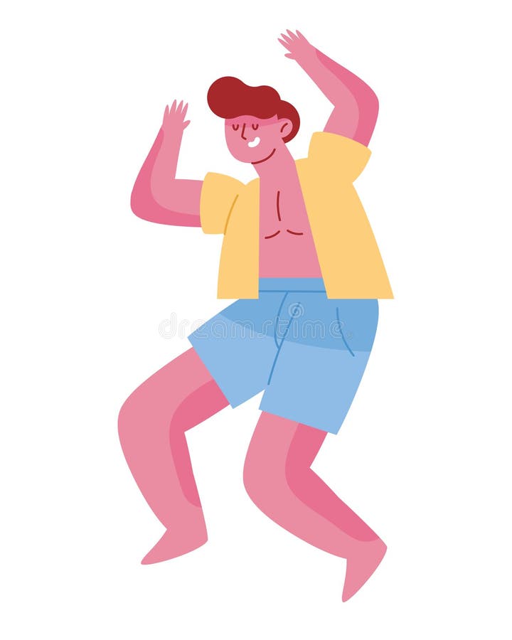 Summer party dancing man stock illustration. Illustration of beach - 315120515