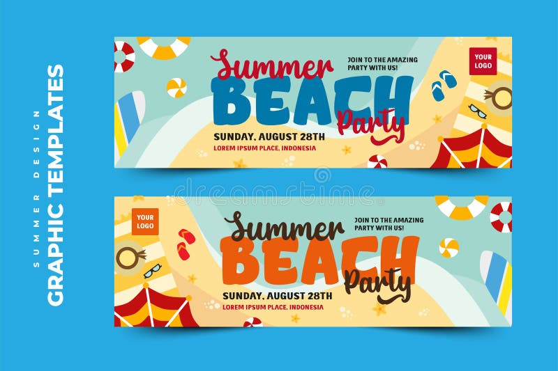 Summer Party Graphic Template Easy To Customize Simple and Elegant ...
