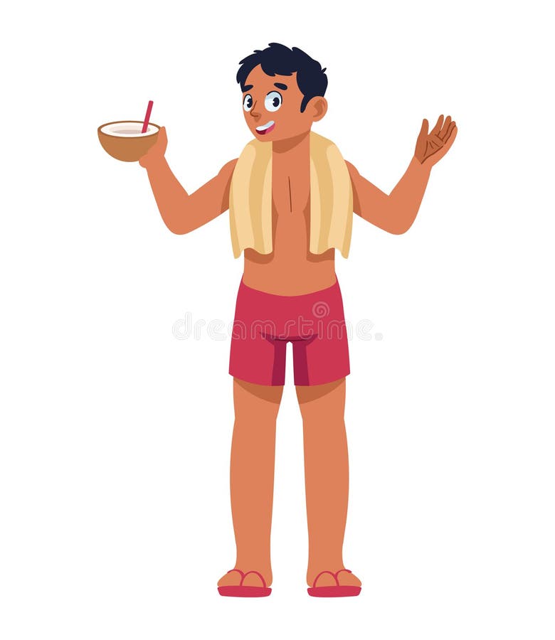 Summer Party Man with Drink Stock Vector - Illustration of celebration ...