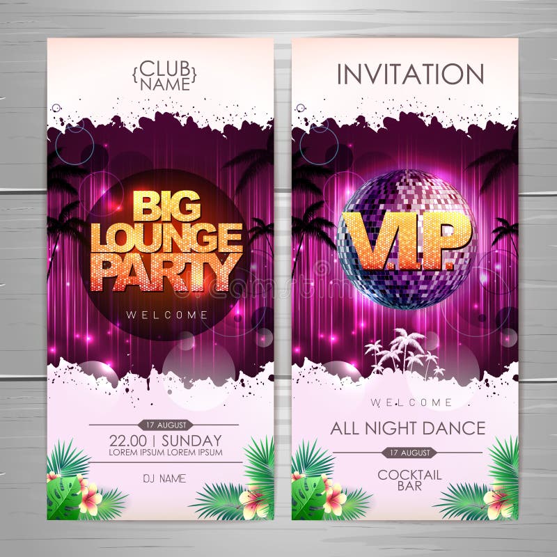 Summer Party Poster Design. Big Lounge Party Invitation Design Stock ...