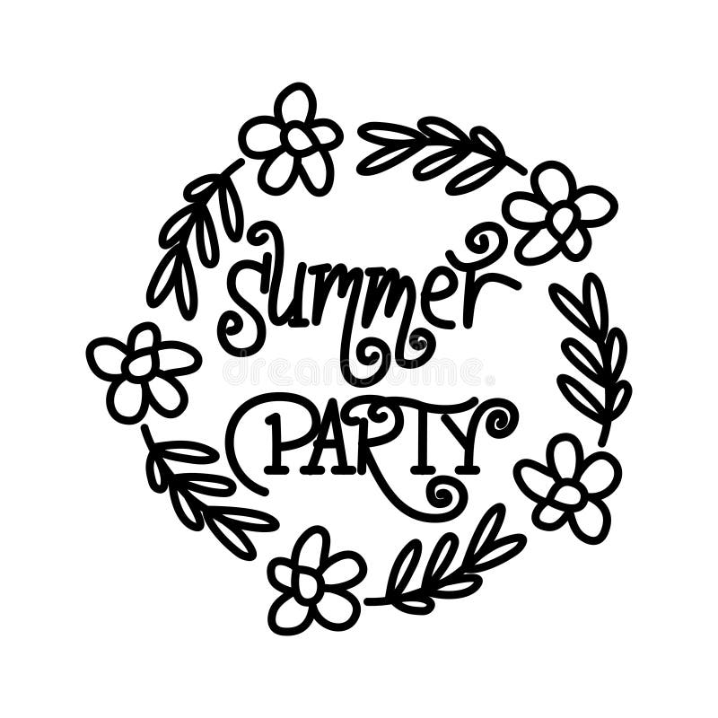 Summer Party Script Text Design Template Vector Stock Vector ...