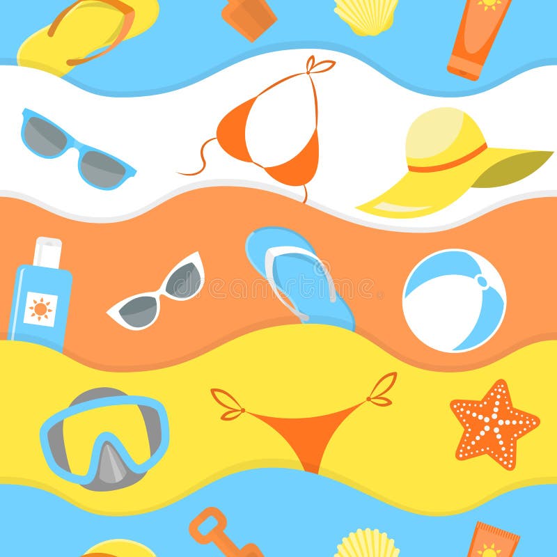 Beach tanning stock vector. Illustration of seashell, beautiful - 5364136