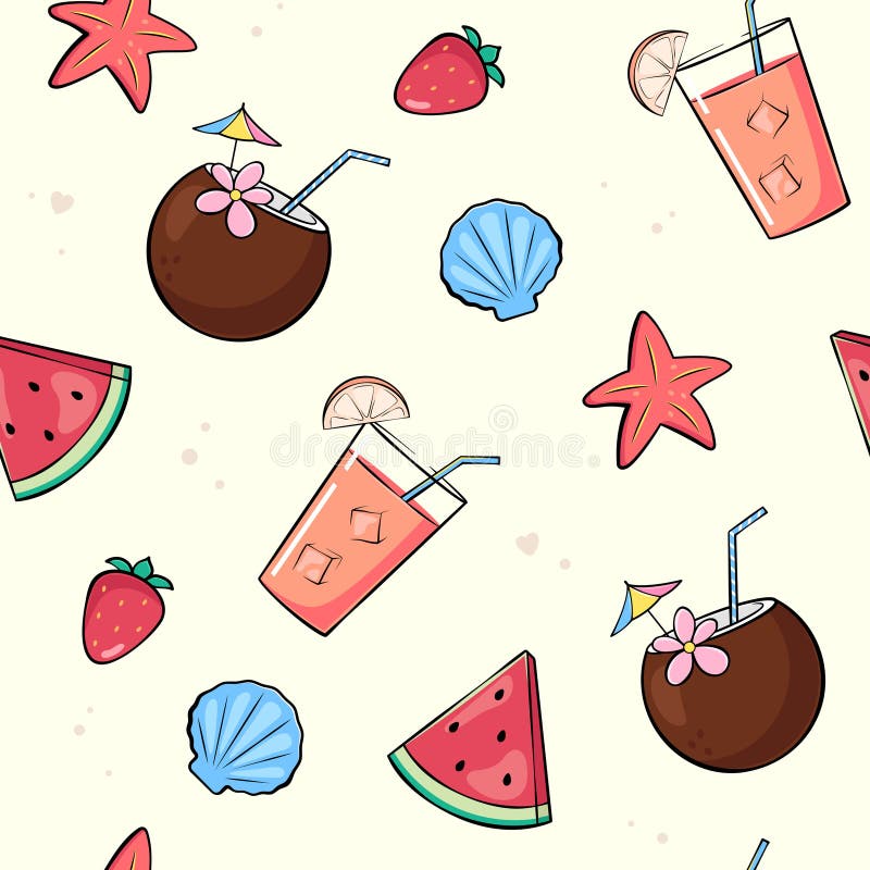 Summer pattern stock vector. Illustration of holiday - 273254879