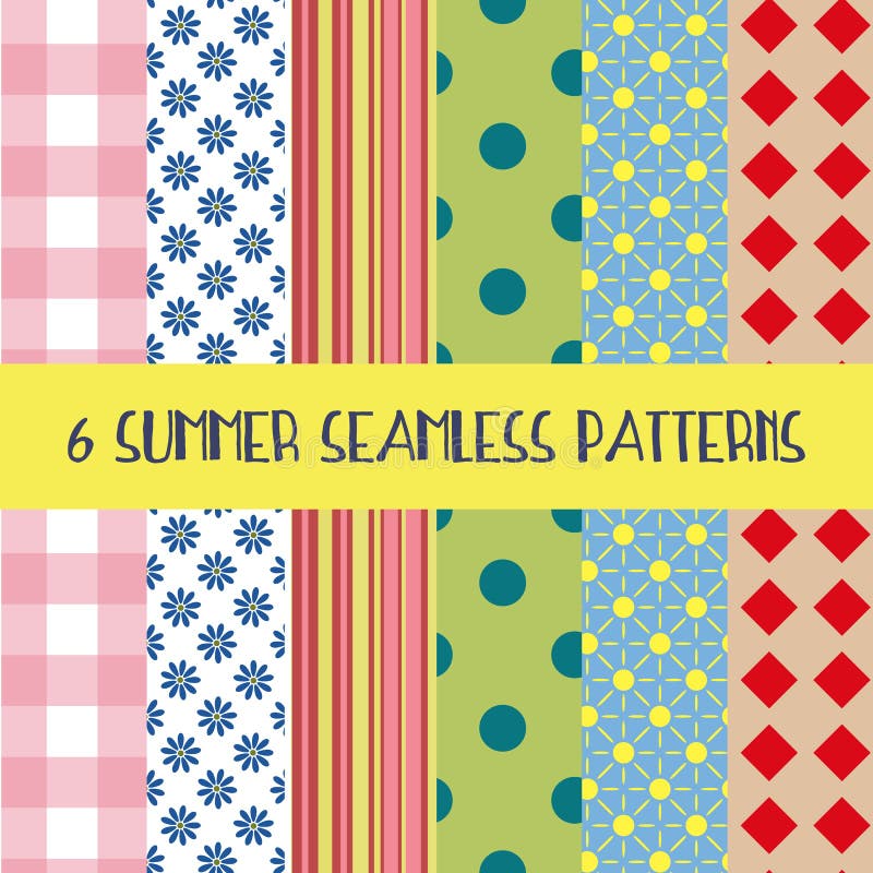 6 summer patterns stock vector. Illustration of fresh - 73552293