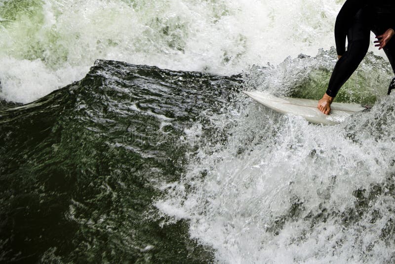Surfing on the Wild Waves of the River Stock Photo - Image of sport ...