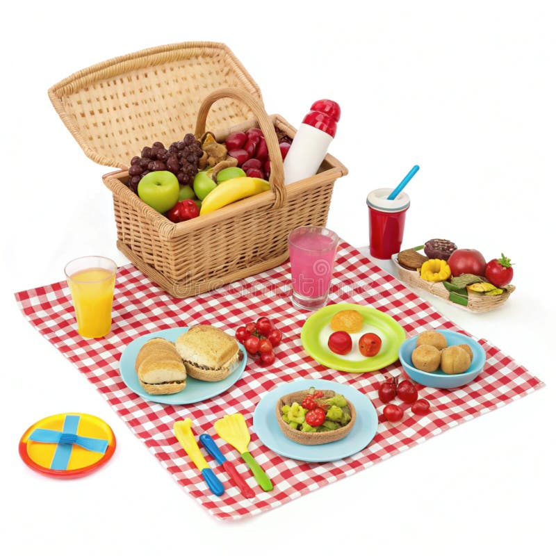 Summer Picnic Layout Isolated on Transparent Background Stock ...