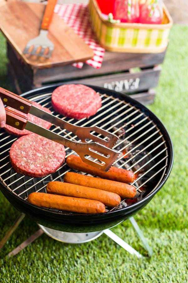 Summer picnic stock image. Image of beef, alcoholic, hotdog - 56511793