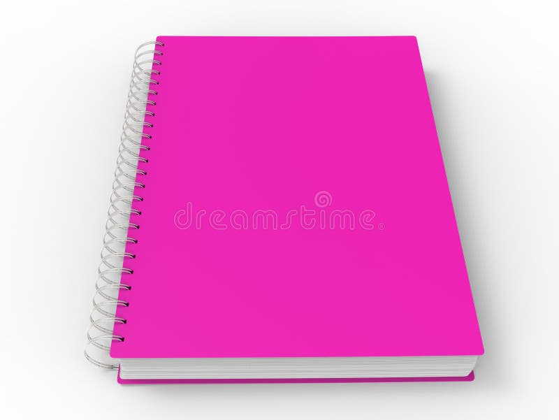 Summer Pink Spiral Binding Notebook Stock Illustration - Illustration ...