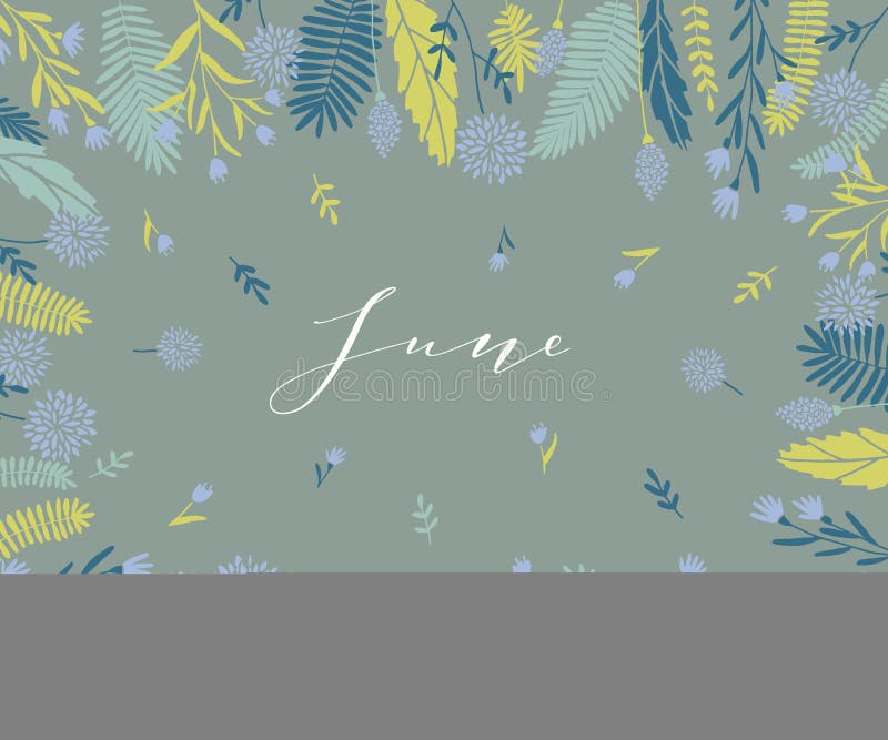 Summer plant frame. stock vector. Illustration of branch - 113256557