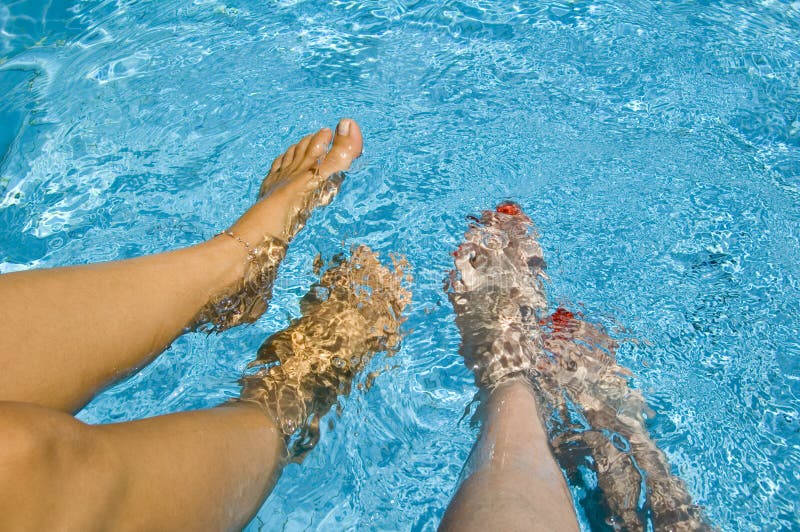 Feet Relax in Pool Water stock image. Image of sand, feet - 93871