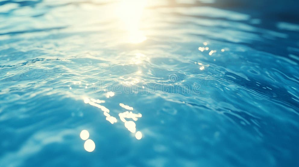 Summer Pool Background with Cold Water and Bright Sunshine, Featuring ...