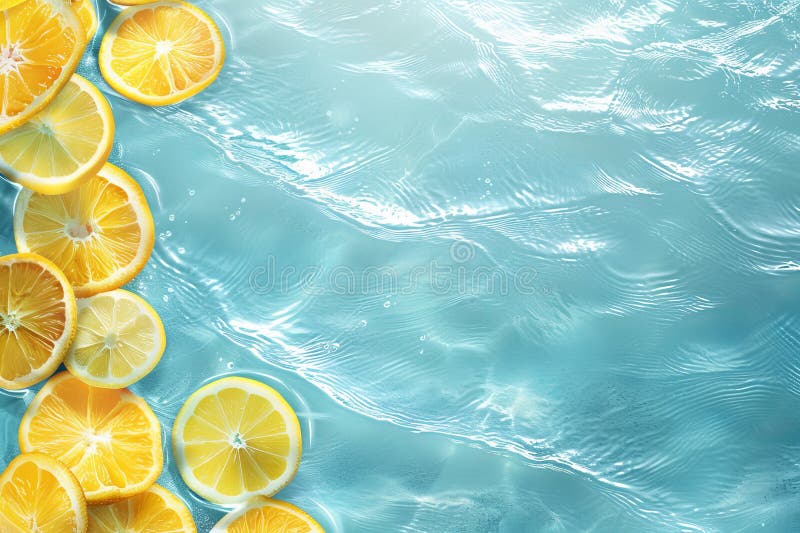 Summer Pool Background with Floating Orange Slices Ideal Wallpaper with ...