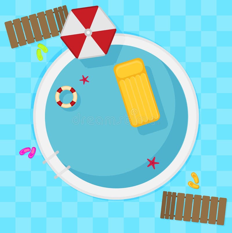 Summer Pool. Flat Design Style Stock Vector - Illustration of ...