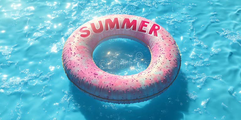 Summer Pool Float Pink Inflatable Ring Summer Fun Background Wallpaper ...