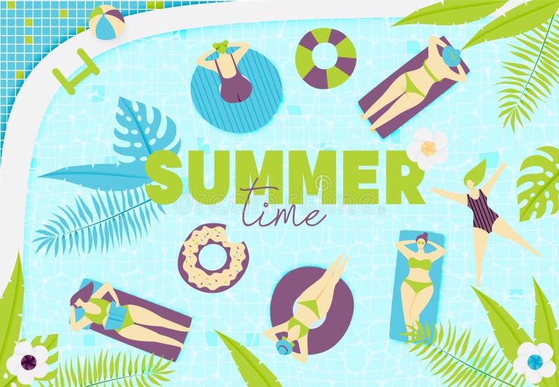 Summer pool pattern stock vector. Illustration of enjoy - 139804507