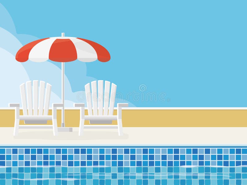 Summer Pool Scene Background With Copy Space Stock Vector ...