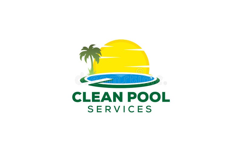 Summer Pool Service Logo Design Stock Vector - Illustration of simple ...