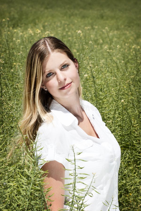 Summer portrait stock image. Image of summer, lady, green - 20743873