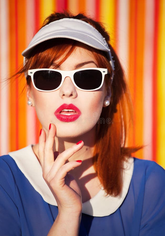 Summer portrait stock image. Image of hand, blue, funky - 24914477