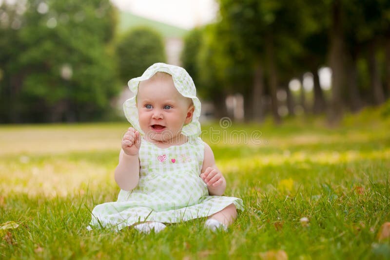Summer Portrait of Beautiful Baby Stock Image - Image of meadow ...