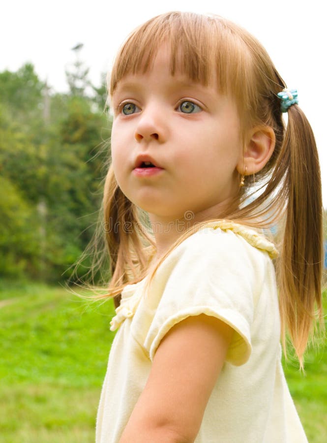 Summer Portrait of a Little Girl Stock Image - Image of girl, face ...