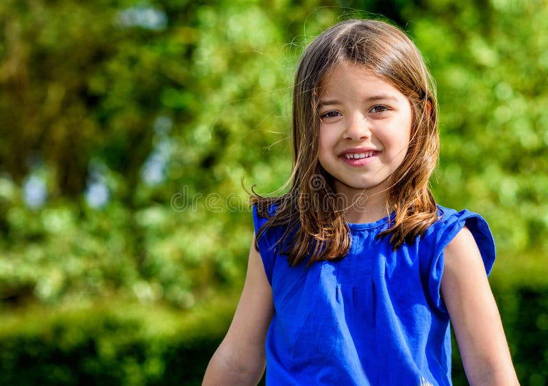 Cute Portrait of a Happy Pretty Little Girl Stock Photo - Image of cute ...