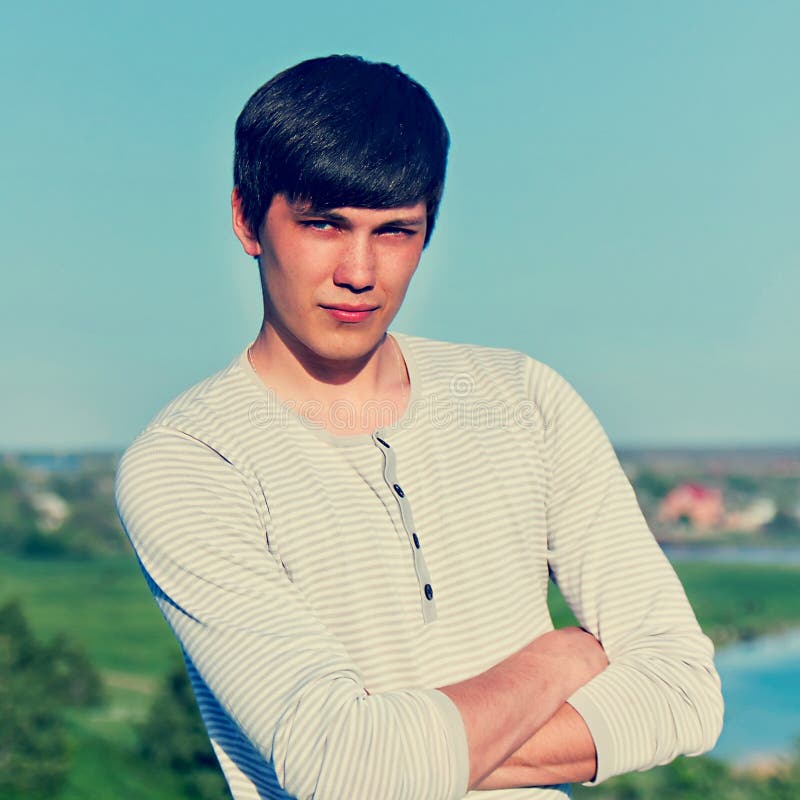 Summer Portrait of a Young Man Outdoors Stock Photo - Image of outdoor ...