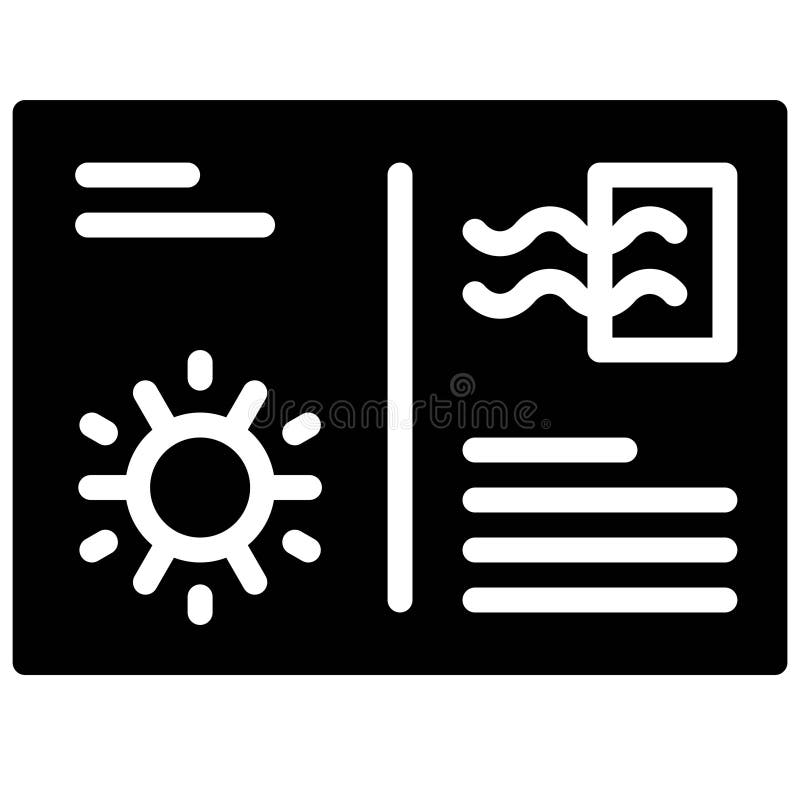 Summer Postcard Icon, Summer Vacation Related Vector Stock Vector ...