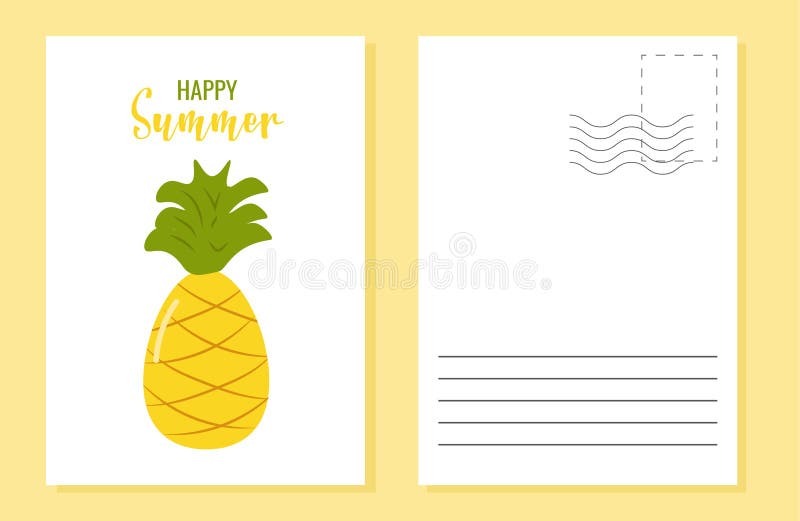 Summer postcard layout stock vector. Illustration of color - 377865903