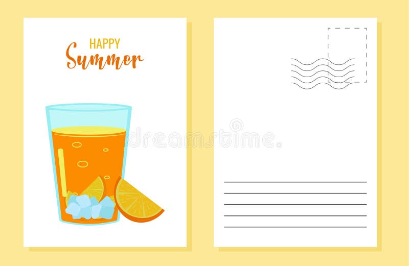Summer postcard layout stock illustration. Illustration of booklet ...