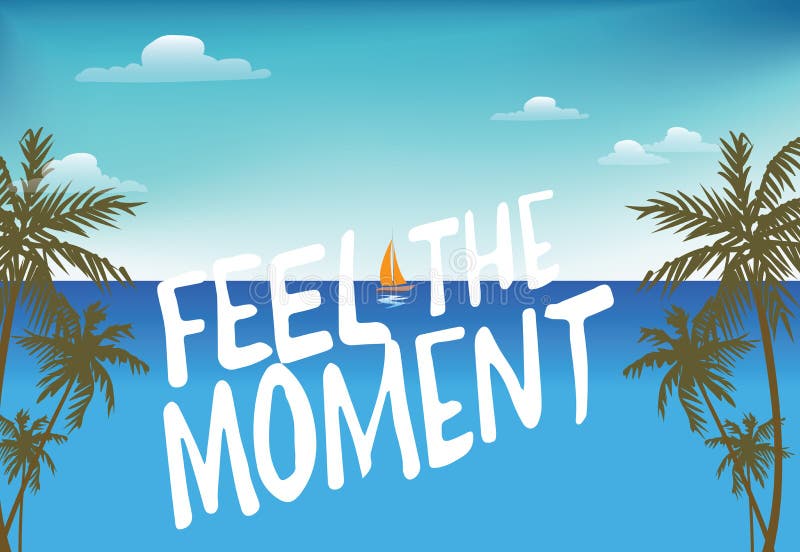 Summer Poster/feel the Moment Stock Vector - Illustration of waterside ...