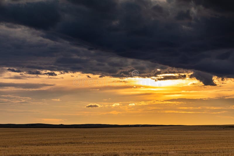 Summer in the Prairie of Canada Stock Image - Image of rain, green ...