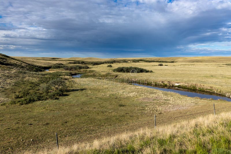 Summer in the Prairie of Canada Stock Image - Image of land, scenic ...