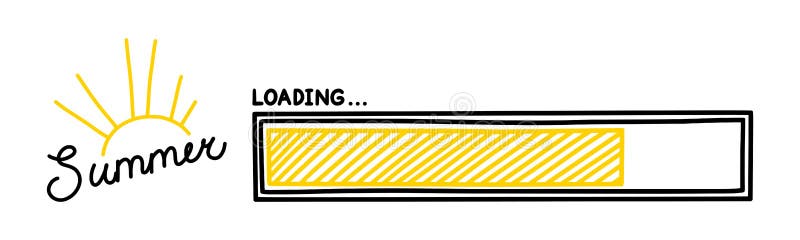 Summer Progress Loading Bar. Infographics Design Element with Status of ...