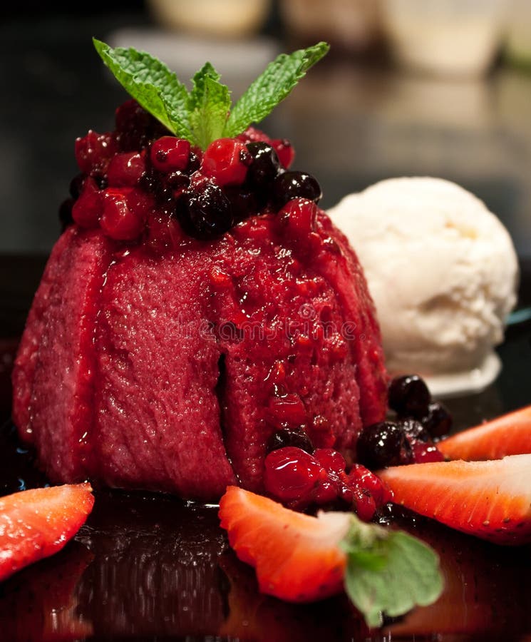 Summer pudding stock photo. Image of fruts, mint, restaurant - 20514852