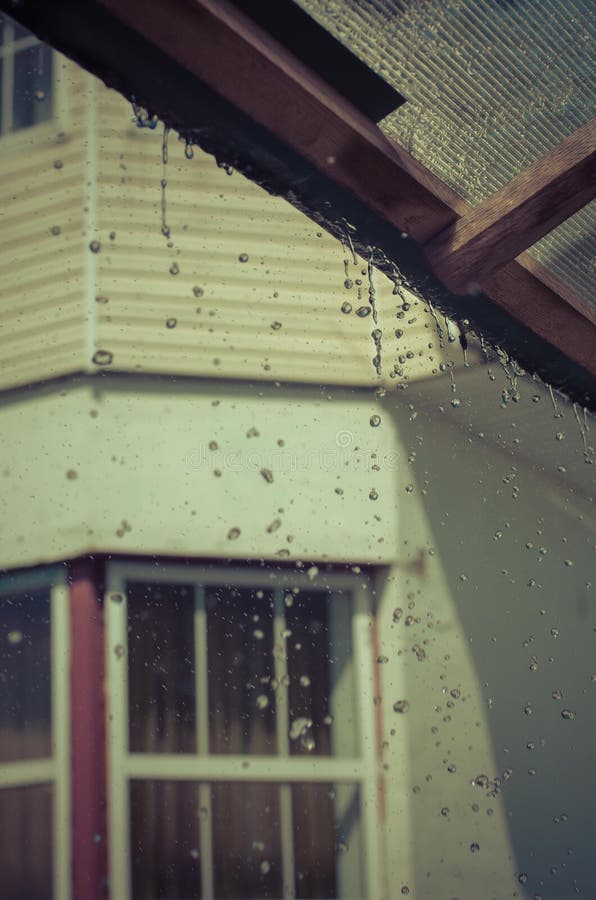 Rain Dripping from Roof stock image. Image of copy, dripping - 8232351