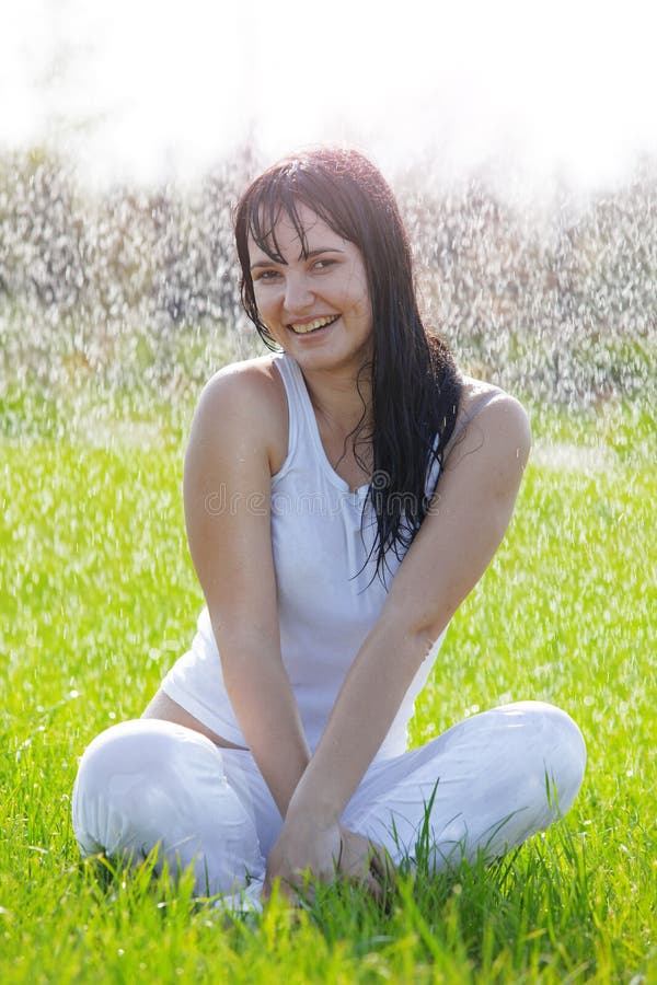 Summer rain stock photo. Image of active, human, emotions - 39123240
