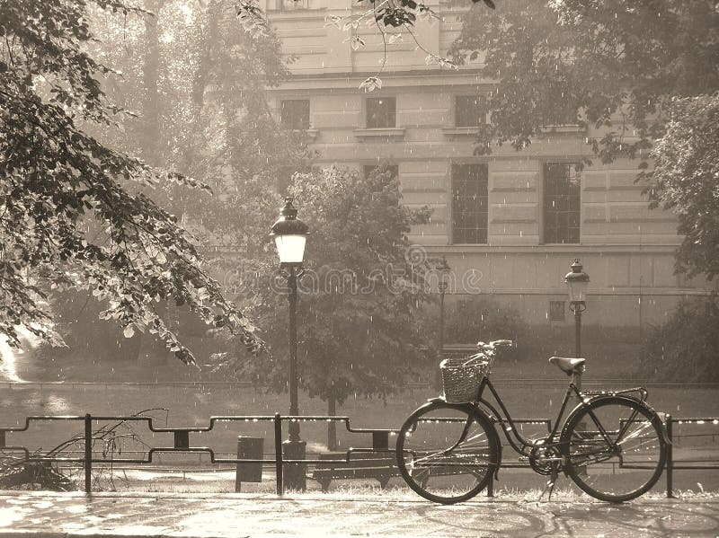 Summer rain in sepia stock photo. Image of retro, school - 2649944