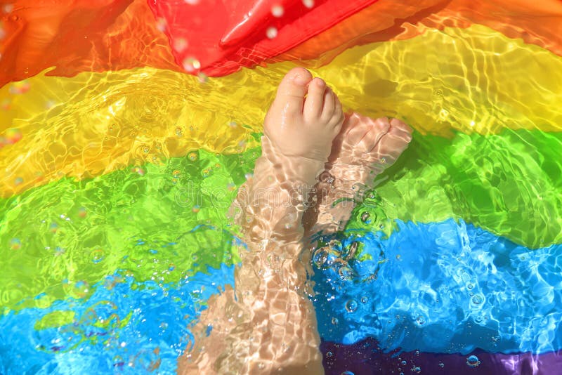 Summer Rainbow Pool Fun stock image. Image of spectrum - 250924205