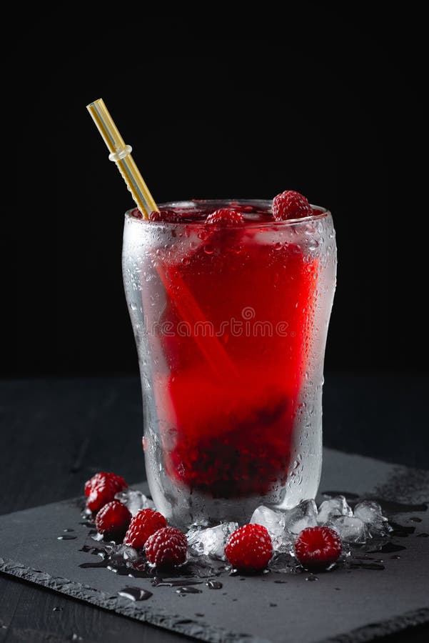 Summer Raspberry Cold Drink ,juice, Cocktail, Fruit Tea Stock Image ...