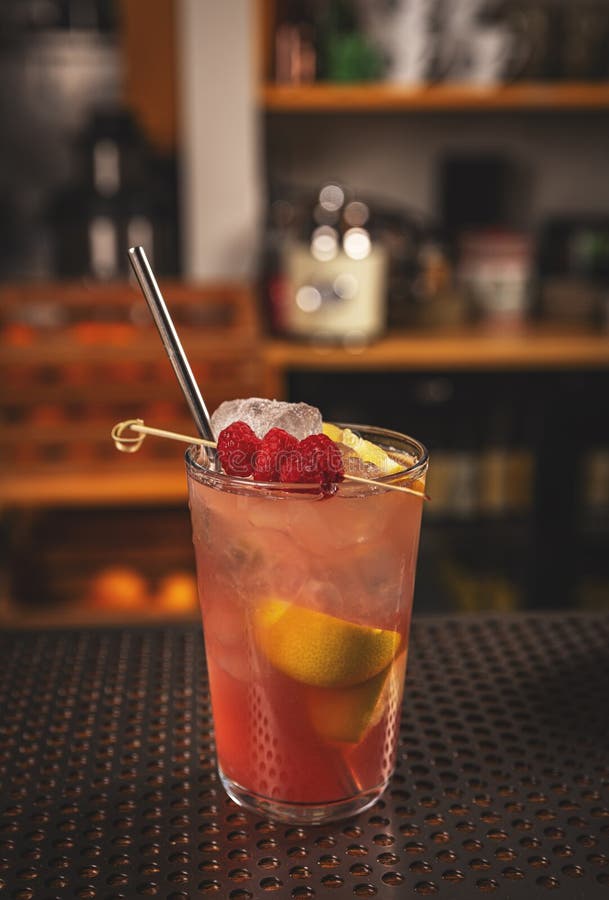 Summer raspberry mocktail stock photo. Image of citrus - 307620412