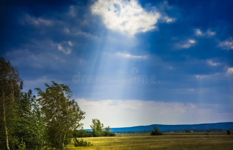 A Ray of Sunlight Touches the Ground Stock Photo - Image of ground ...