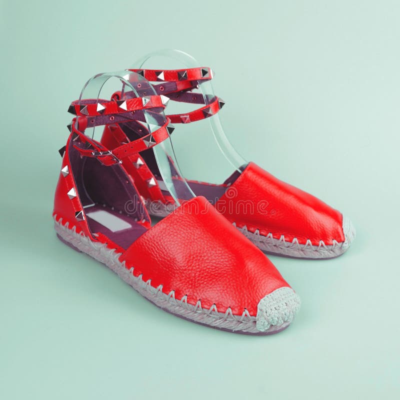 Summer Shoes on Female Feet Stock Photo - Image of beautiful, legs ...