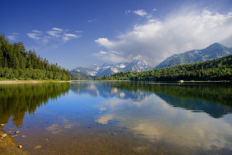 Summer Reflections stock photo. Image of snow, lake, peaceful - 6937610