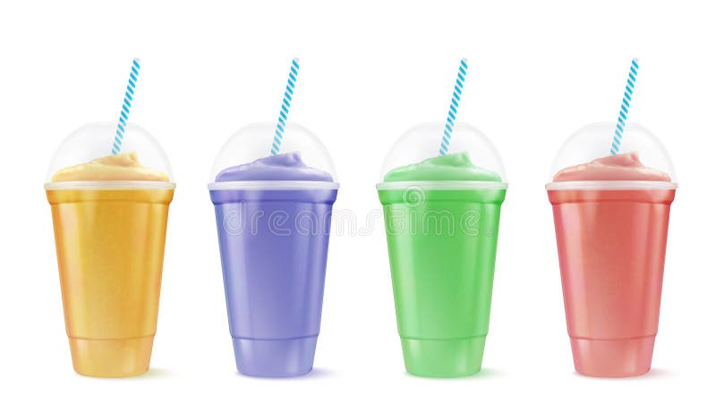 Summer Refreshing Cold Cocktail in a Plastic Cup. Vector Illustration ...