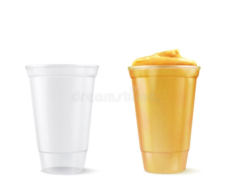 Summer Refreshing Cold Cocktail in a Plastic Cup. Vector Illustration ...