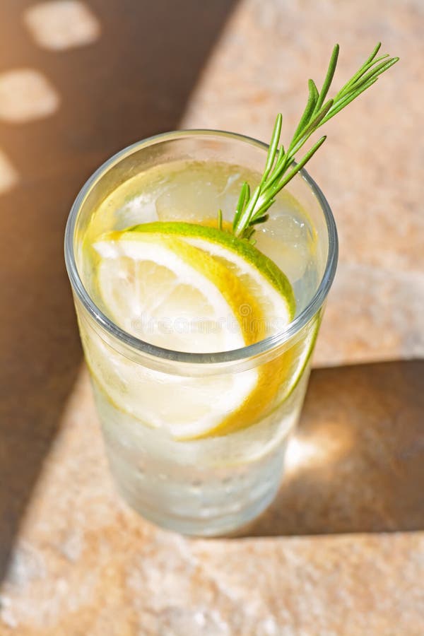 Summer Refreshing Lemonade on Light Brown Table, Closeup Stock Image ...