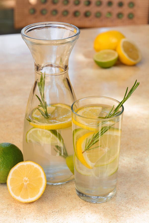 Summer Refreshing Lemonade on Light Table in Cafe Stock Photo - Image ...