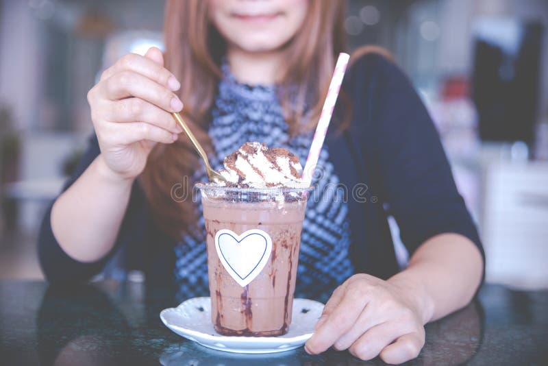 Summer Refreshment Drinks. Chilled Iced Chocolate Cocoa Stock Photo ...